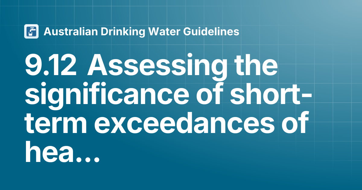 9.12 Assessing the significance of short-term exceedances of health ...
