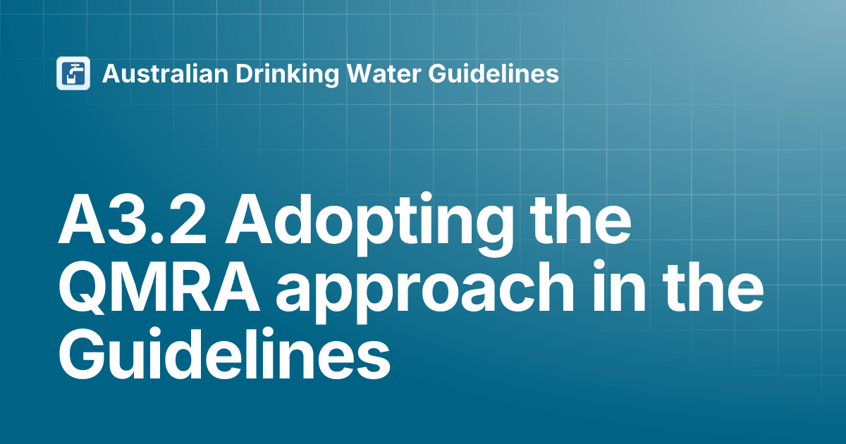 A3.2 Adopting the QMRA approach in the Guidelines | Australian Drinking ...