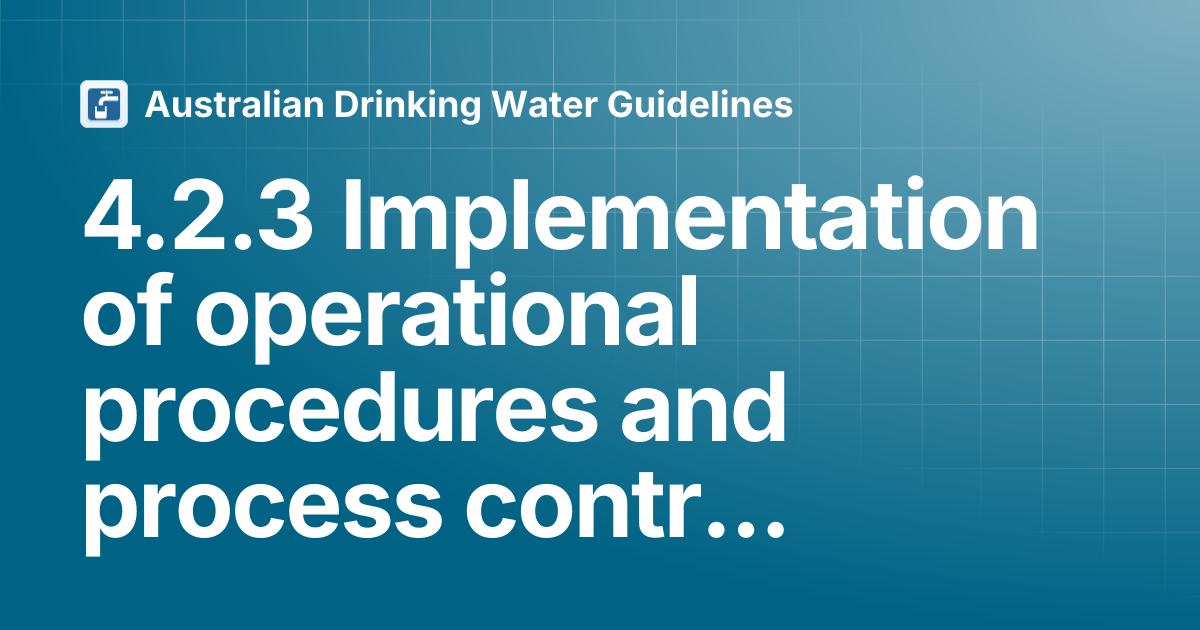 4.2.3 Implementation of operational procedures and process control ...